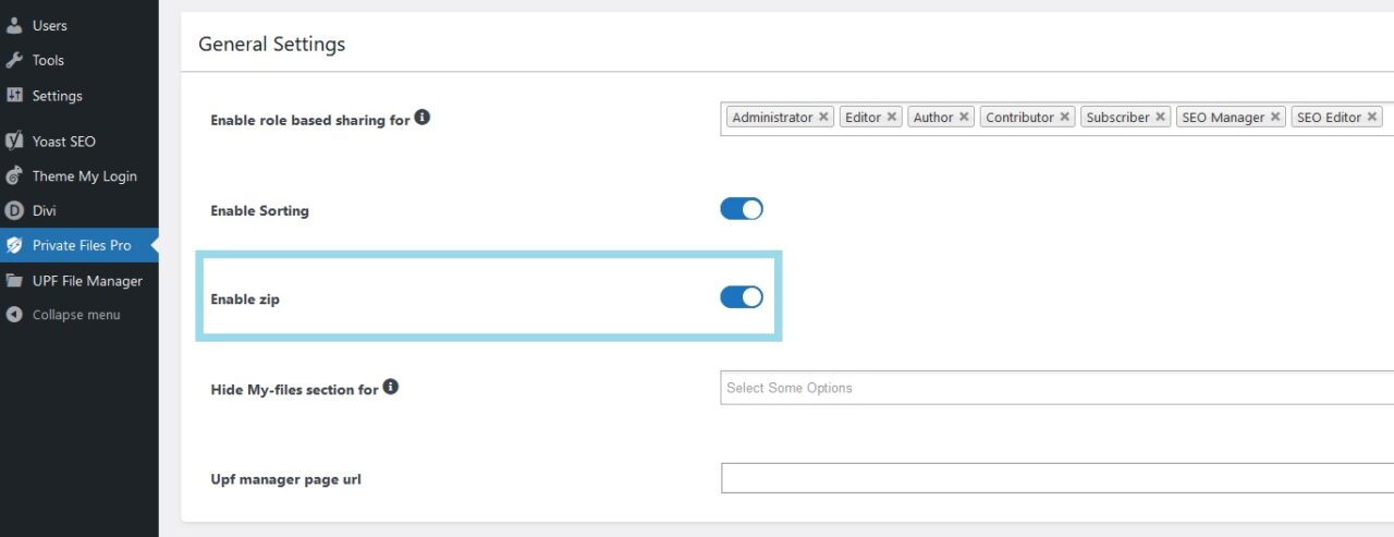 How To Enable Zip Extension User Private Files