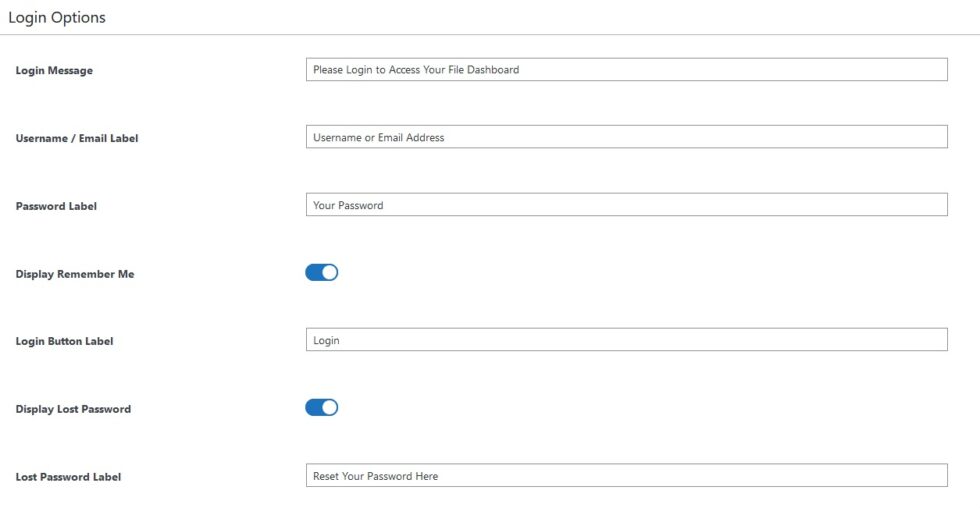 User Login Form - User Private Files