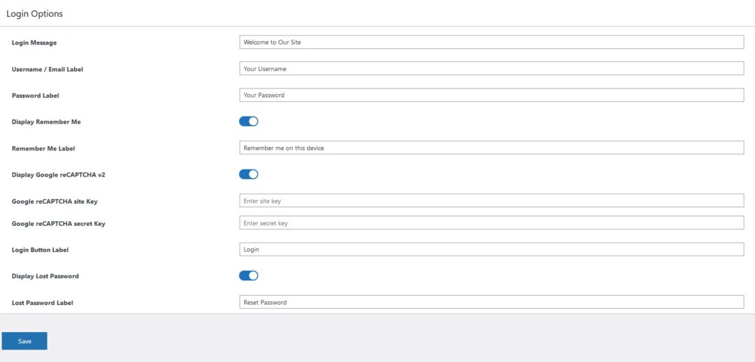 User Login Form - User Private Files